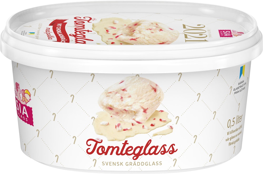 Tomteglass Vit Chokladbräck Med Polka Sia Glass 500 Ml Mathem