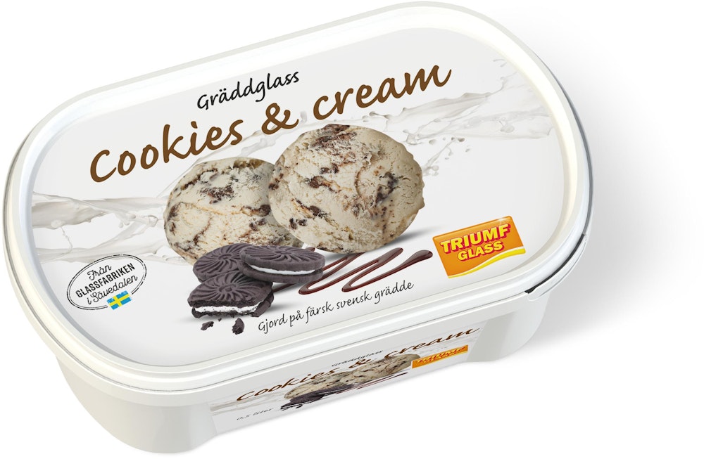 Gräddglass Cookies And Cream 500ml Triumf Glass Mathem